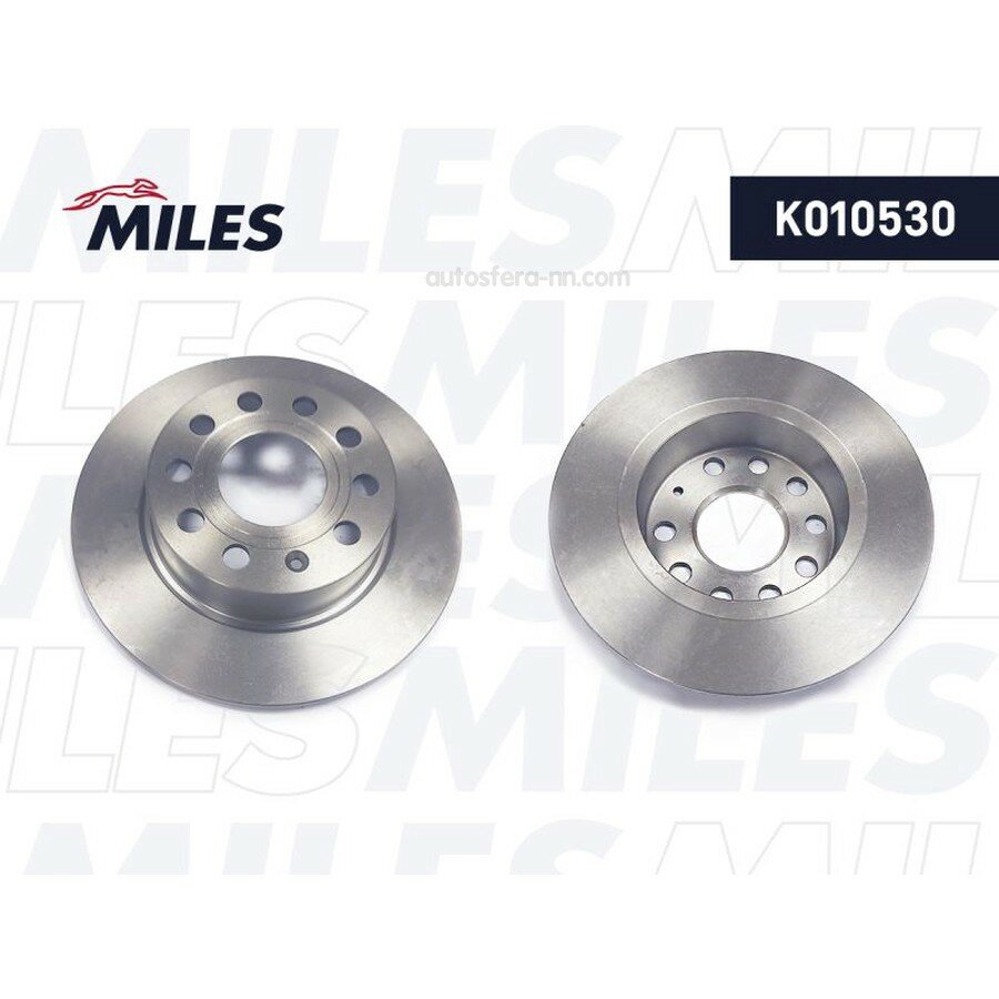 MILES K010530 Диск тормозной AUDI A3 03-/SKODA OCTAVIA/YETI/VW CADDY/GOLF 03- зад.