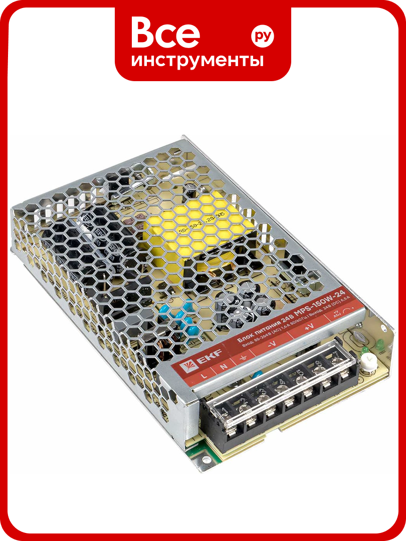 Блок питания EKF 24 В Proxima mps-150w-24, защита от короткого замыкания, универсальный источник питания