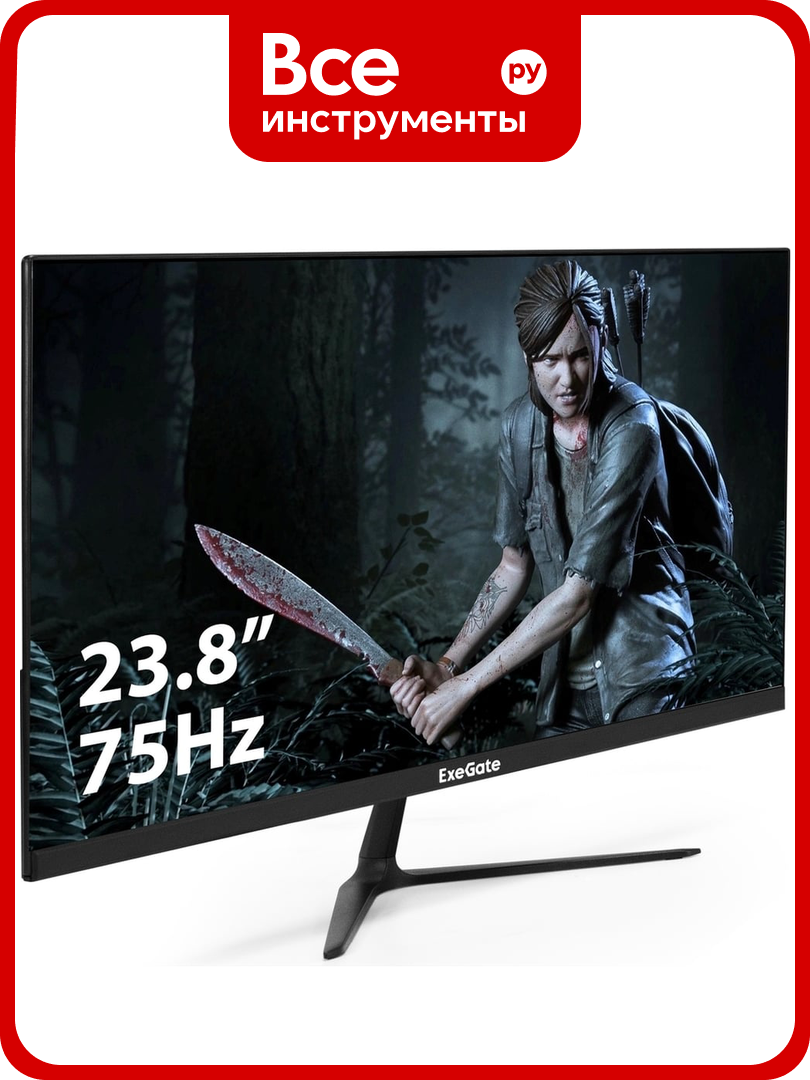 Монитор ExeGate ProSmart EV2407A, 16:9, 1920х1080, 75 Гц, 23.8"