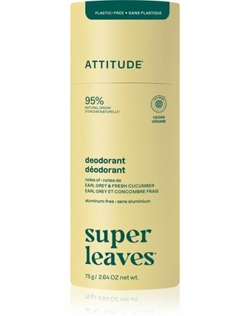 Дезодорант Attitude Super Leaves Natural Deodorant, earl grey & cucumber, 75 г