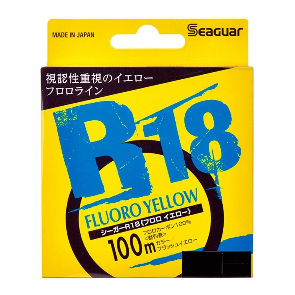 Флюорокарбон SEAGUAR Kureha R18 FLUORO YELLOW 100m FLUORO YELLOW 3lb 0.148mm