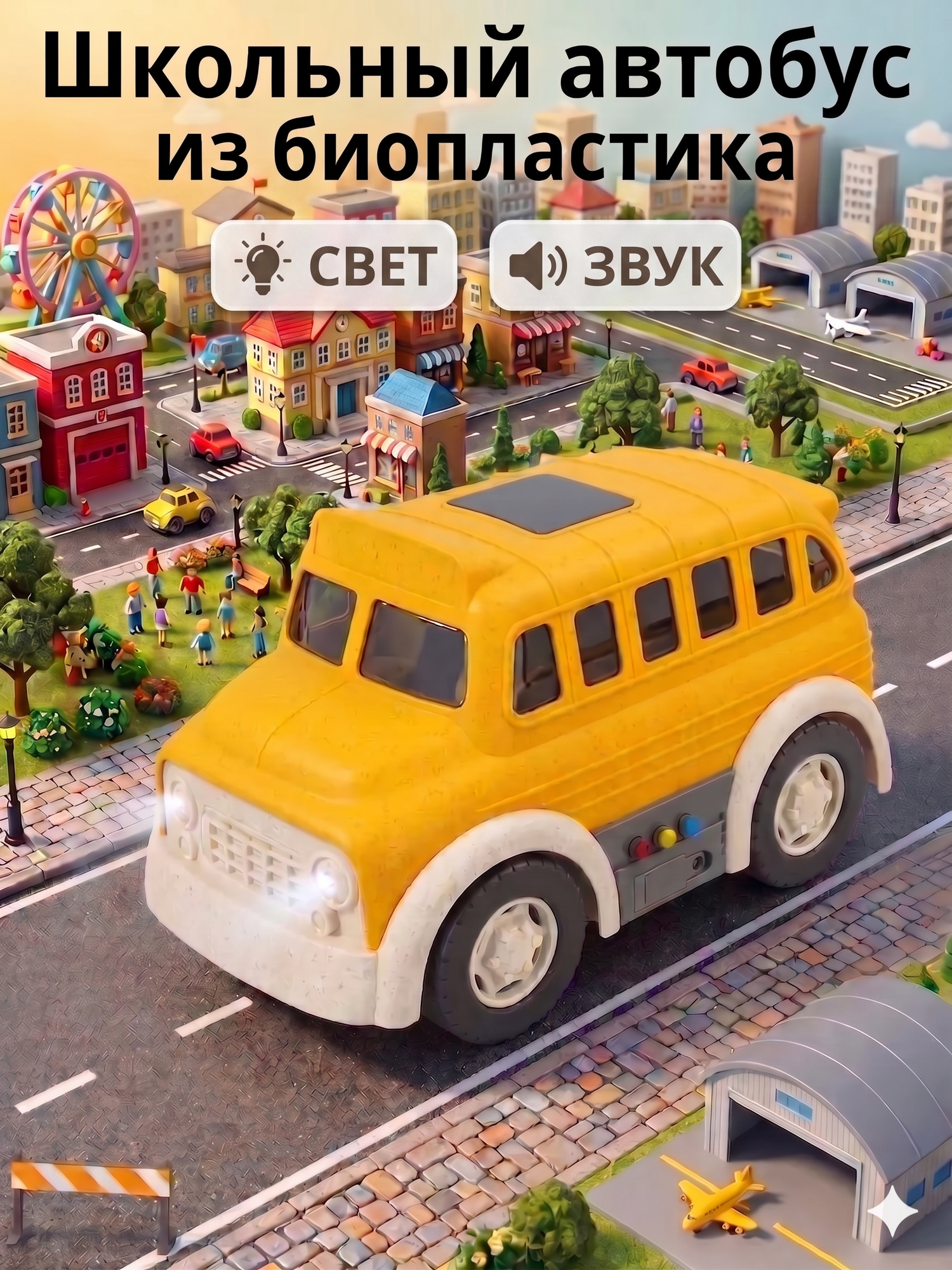Машина Школьный автобус из Биопластика / Машина игрушка
