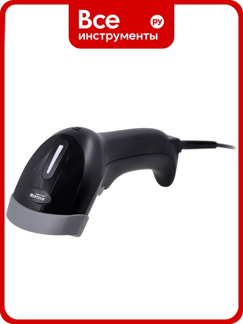 Сканер MERTECH 1300 GS P2D USB, USB эмуляция RS232 black 3m cable 4877