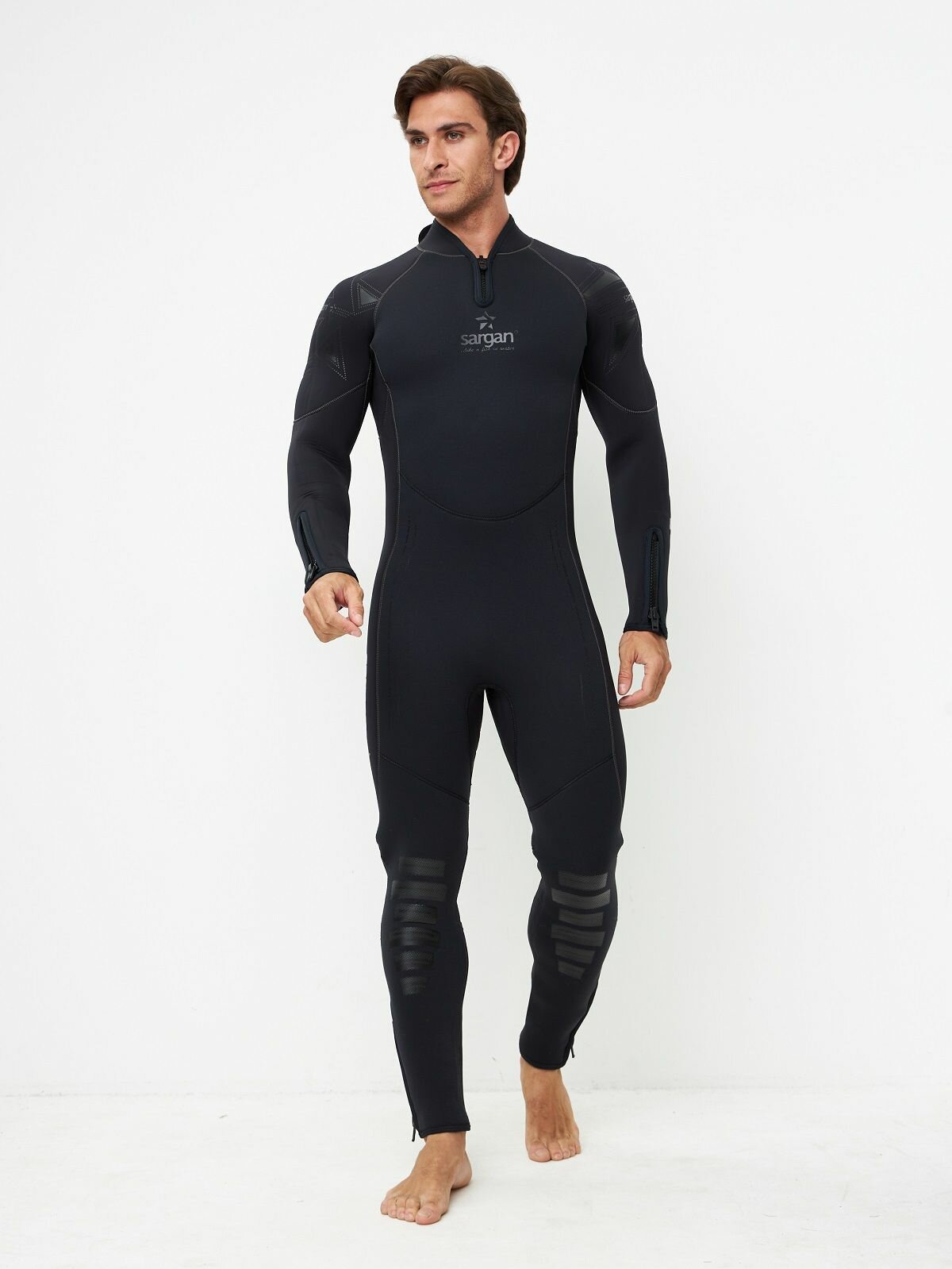 Гидрокостюм для плавания SARGAN BLACK KING ZIPP Long Men 5 mm