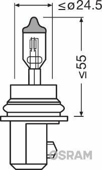 Лампа 12V HB5 65/55W PX29t OSRAM 1 шт. картон 9007