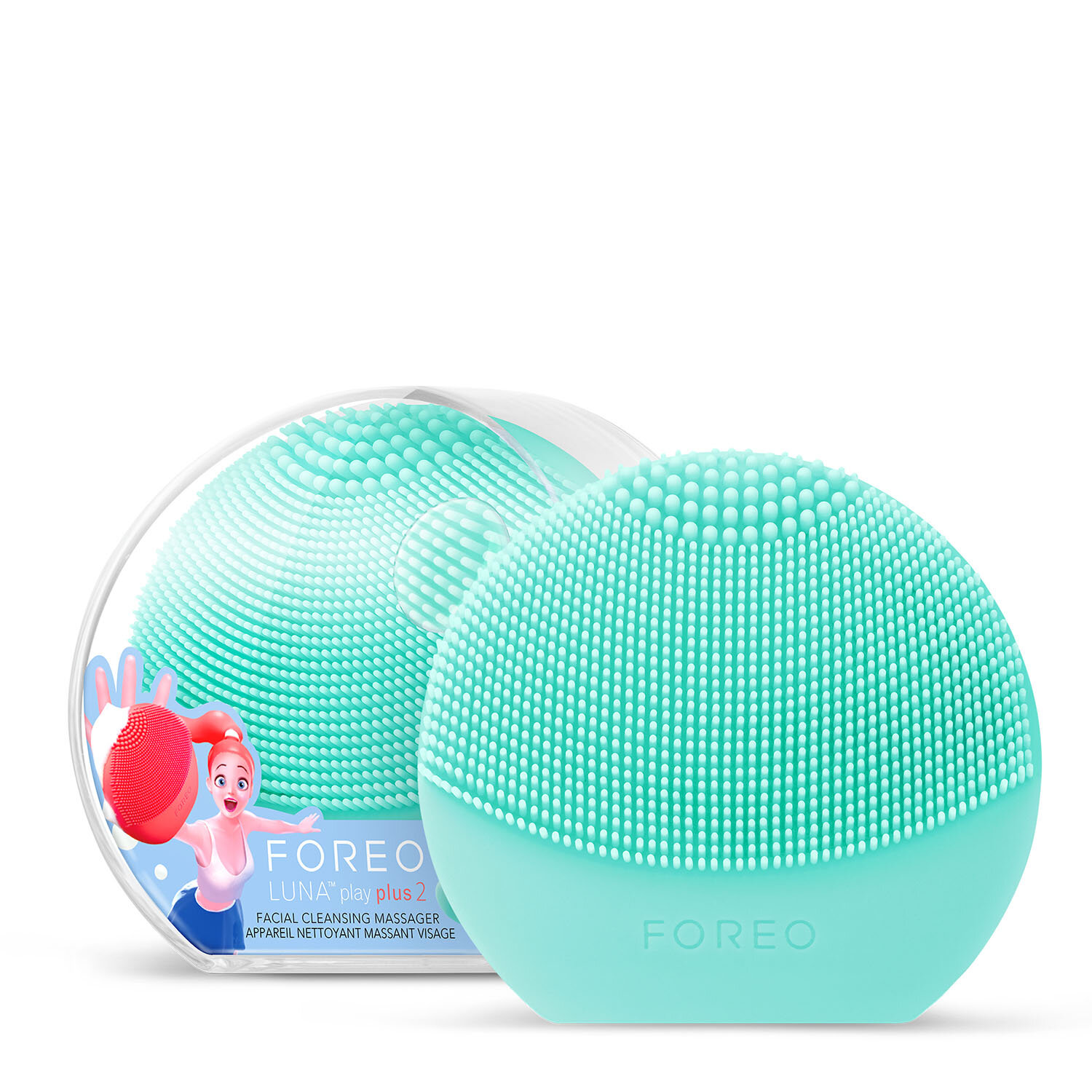 FOREO LUNA play plus 2 Электрическая щетка для лица для всех типов кожи, Minty Cool!