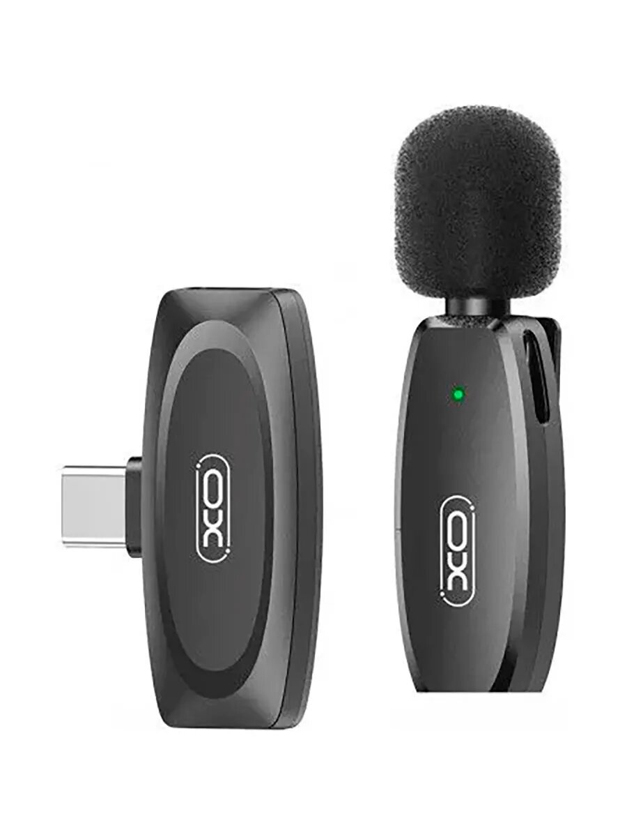 Микрофон потоковый беспроводной XO MKFO8A (микрофон+ресивер Type-C) черный