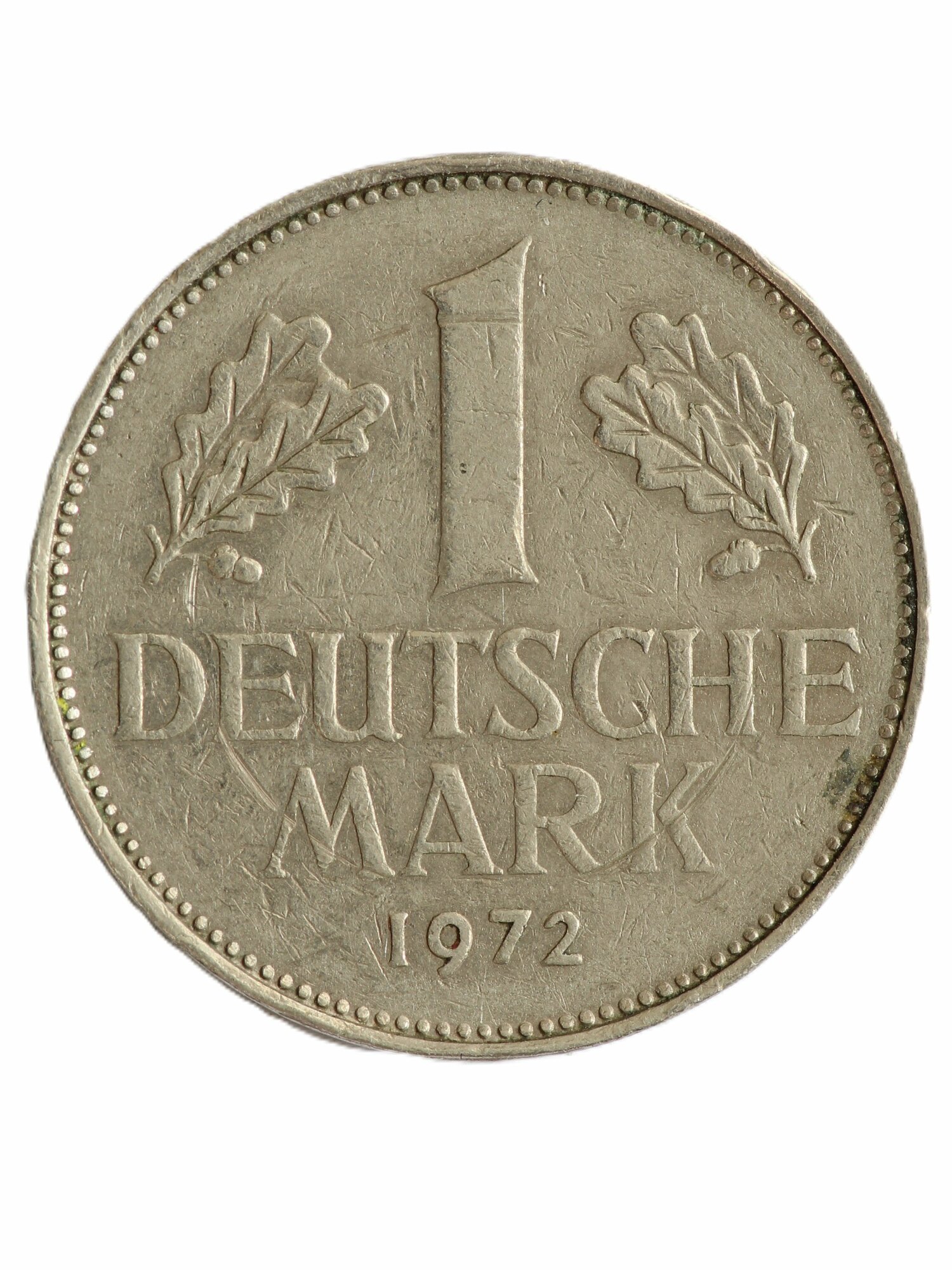 Подлинная монета 1 немецкая марка Германии 1972 года (J)