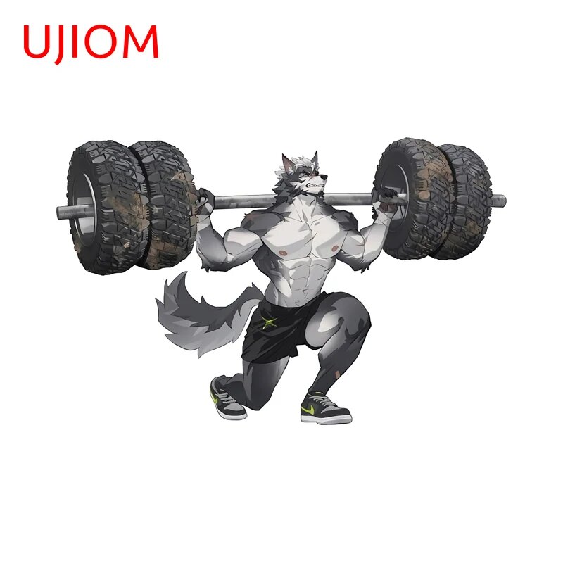Настенные наклейки UJIOM Muscle Wolf Of Weightlifting