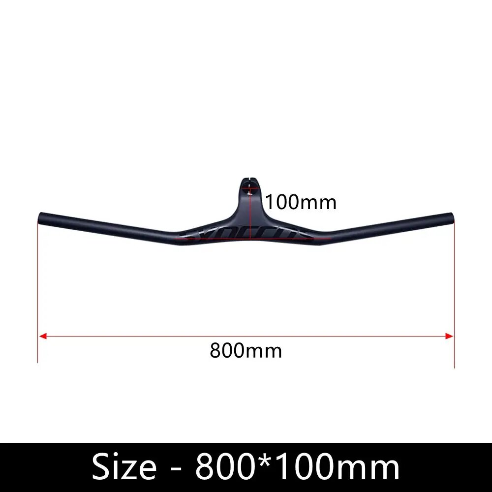 Руль для горного велосипеда TOSEEK карбоновый, 800x100mm, черный