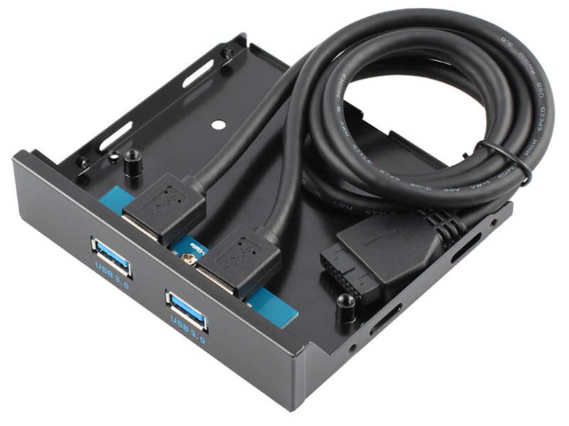 Планка портов USB 3.2 Gen1, 3.5" 2xUSB-A, кабель USB 20-pin, 50 см (ORIENT C090)