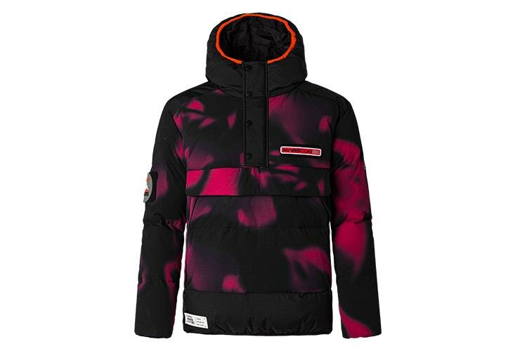 Пуховик Colorblock Letter Hooded Down Jacket