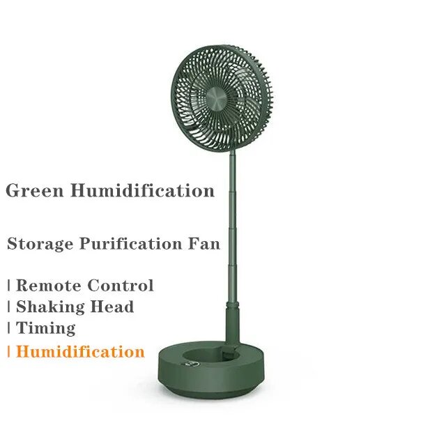 Складной электрический вентилятор DIXSG green 2