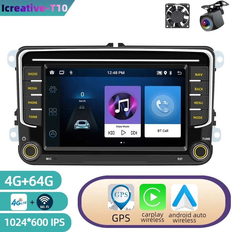 Универсальная 2DIN Android Автомагнитола Для Volkswagen Golf 5 6 Polo Passat Jetta 4Glte 4G 64G AHD