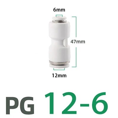 Пневматический соединитель PU PG белый пластик 4-16 мм