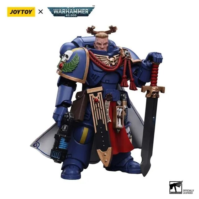 Подвижная фигурка JOYTOY Warhammer 40K 1/18 Action Figures Ultramarines Primaris Captain with Pwoer Sword and Plasma Pistol