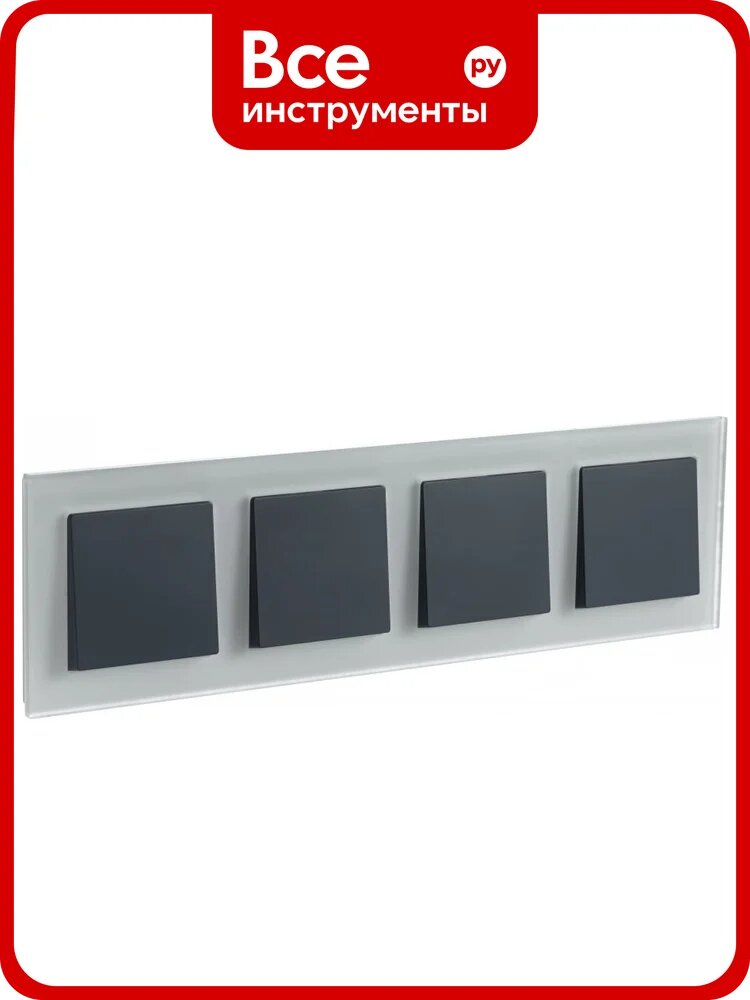 4-местная рамка Systeme Electric AtlasDesign Nature матовое стекло, белая SchE ATN330104
