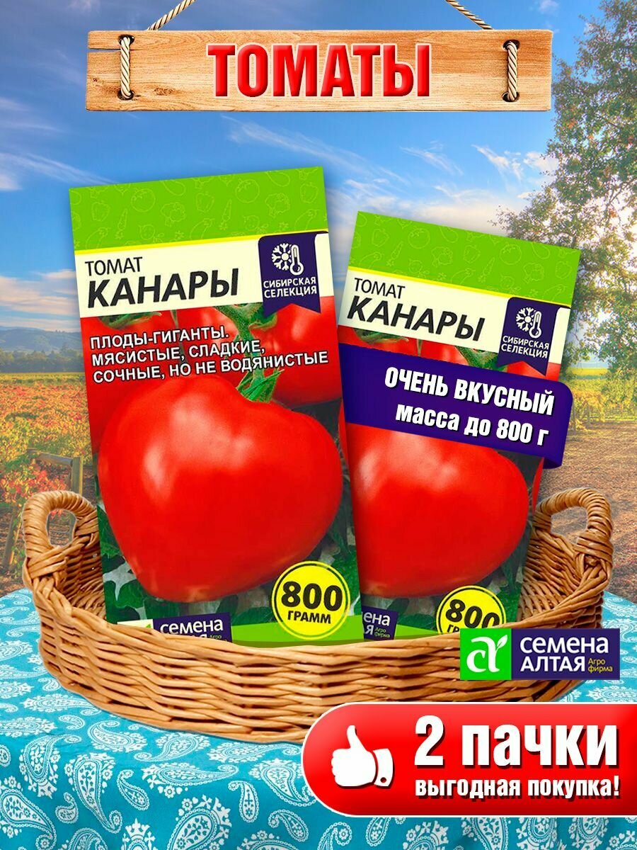 Семена крупноплодного томата "Канары" от компании Семена Алтая (2 пачки)
