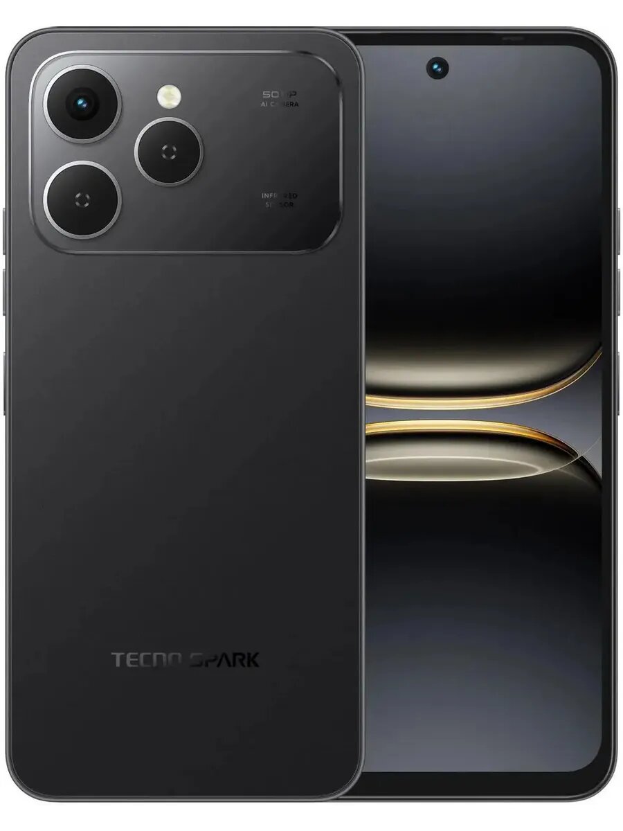 Смартфон Tecno Spark 40 8 ГБ/256 ГБ Черный Ростест, NFC, экран 6.67" IPS, камера 50 Мп — фото 1