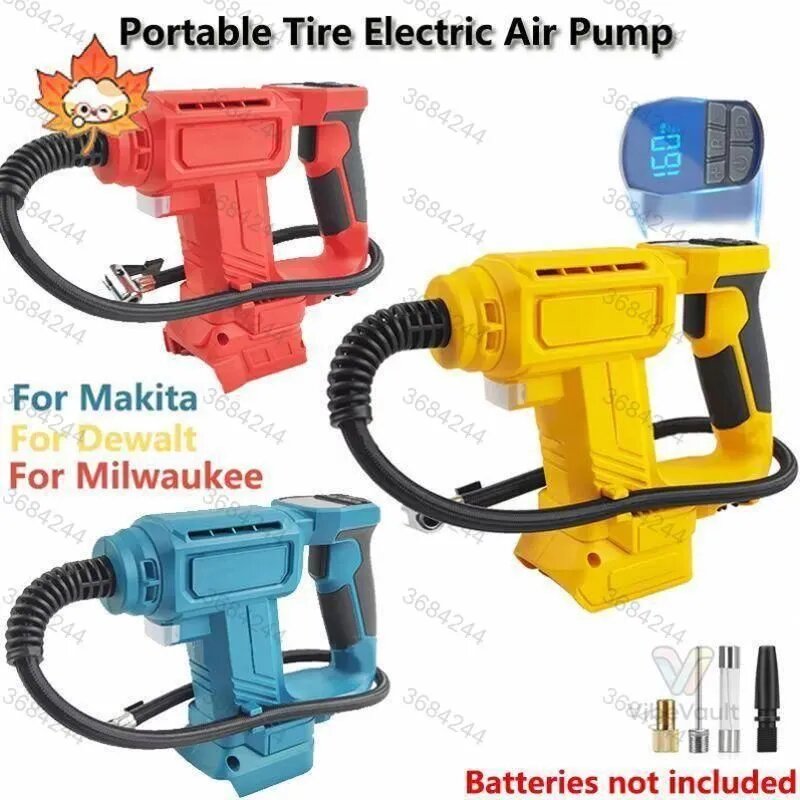 Насос аккумуляторный Makita 18В, портативный, для накачки шин автомобилей, с ЖК-дисплеем — фото 1