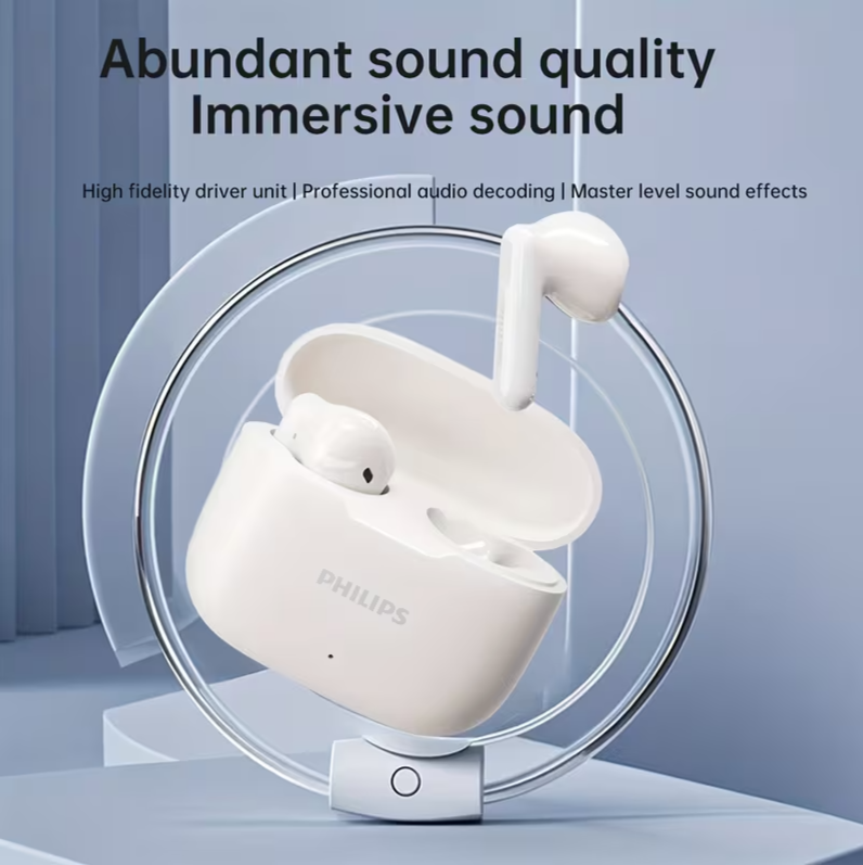 Беспроводные TWS-наушники Philips TAT1220WT, Bluetooth 6.0, AI шумоподавление звонков, IPX4, белый
