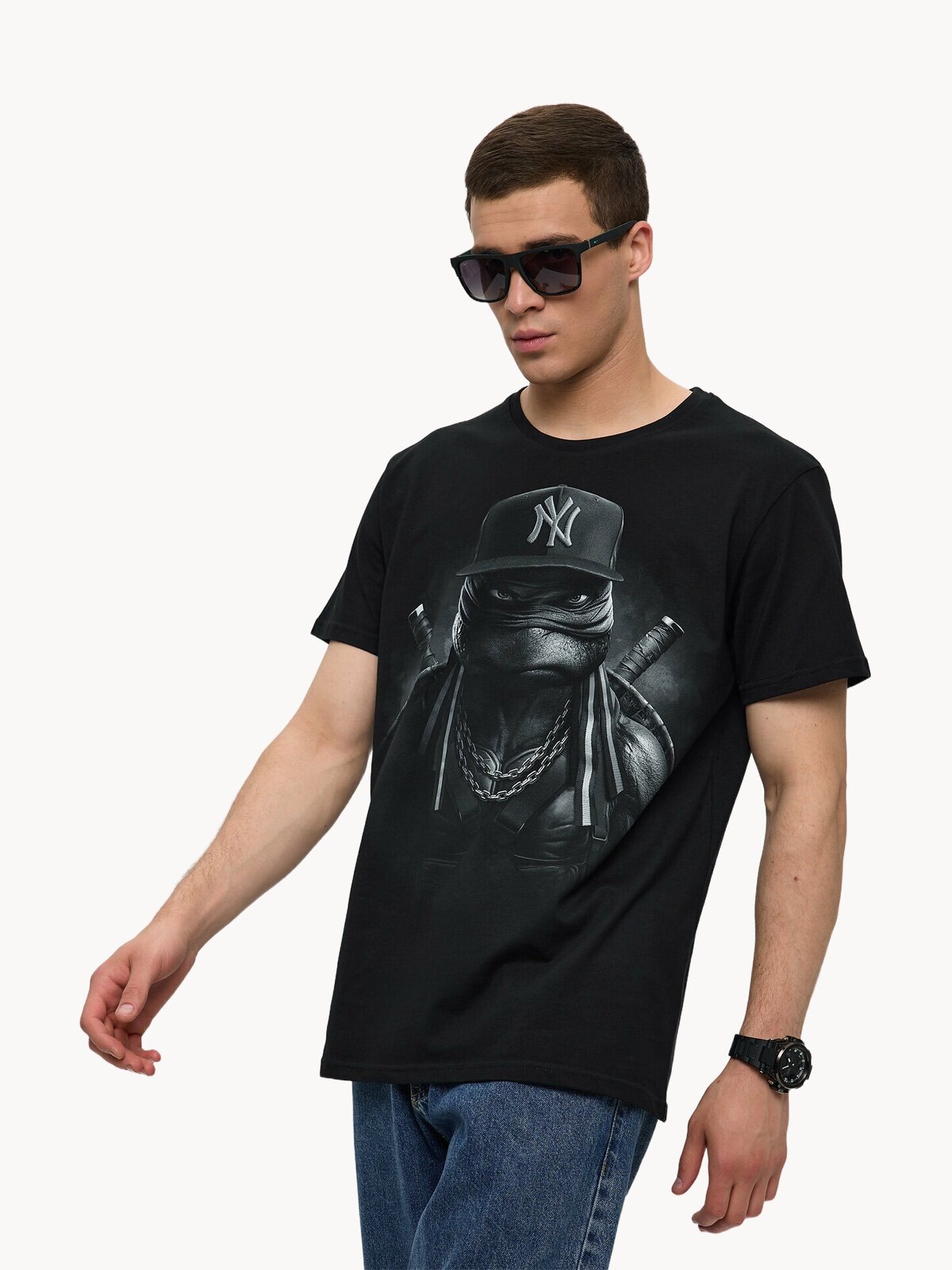 Футболка светящаяся с принтом Черепашки Ниндзя