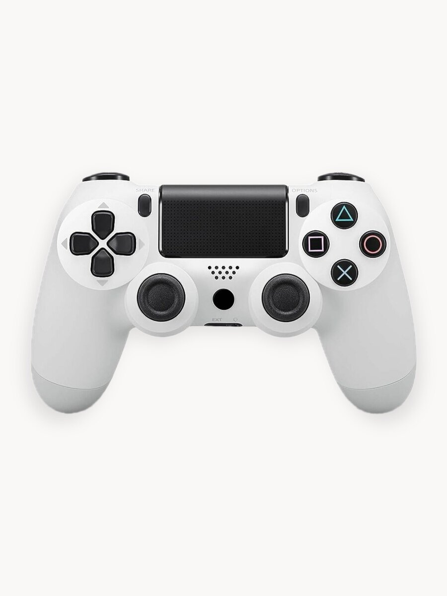 Беспроводной геймпад для PS4 с зарядным кабелем, Белый / Bluetooth / Джойстик для PS и ПК