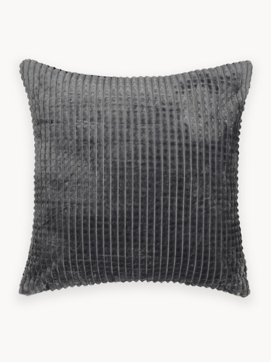 Наволочка велсофт декоративная 70*70 см на молнии цвет серый