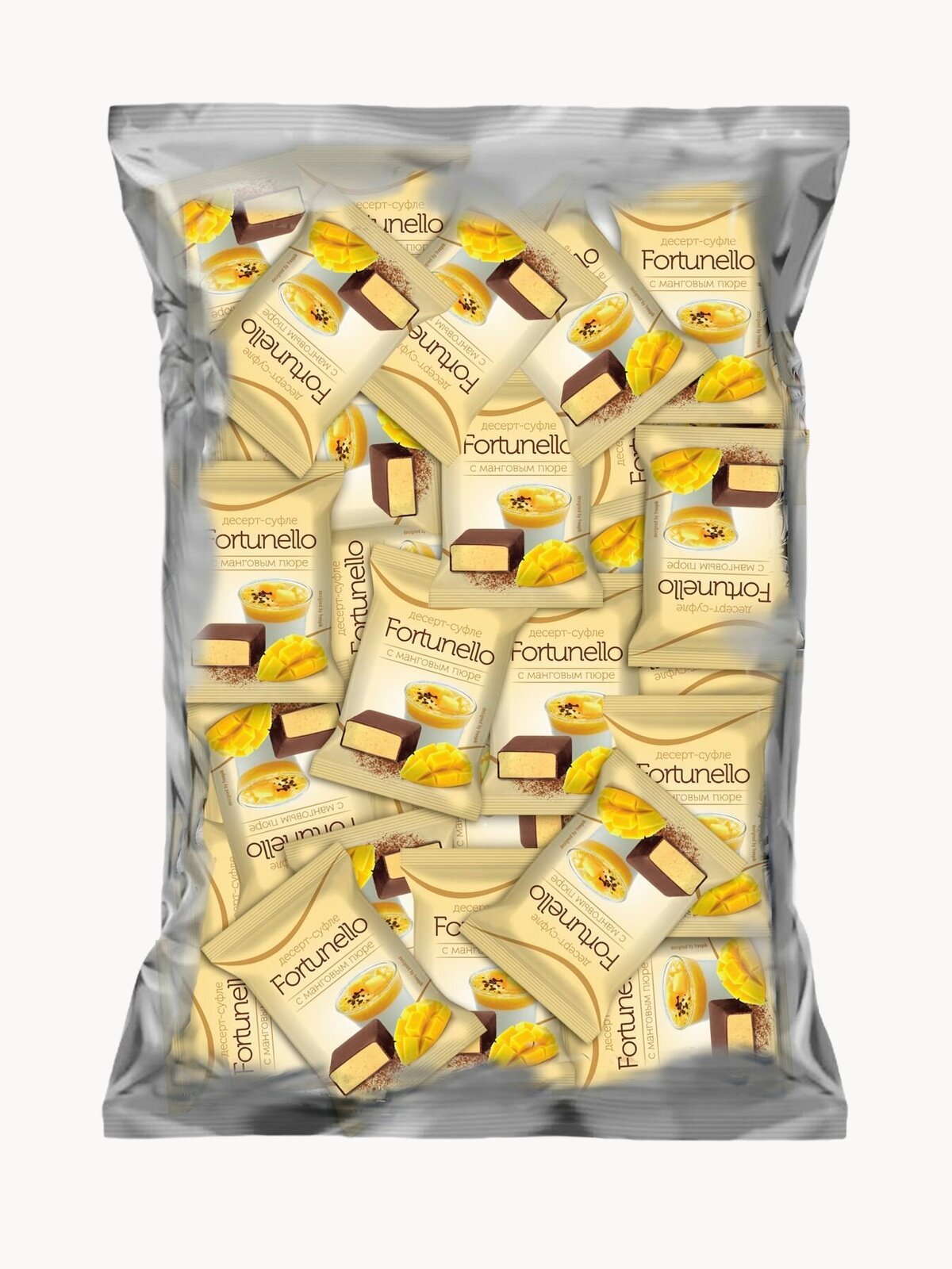 Нежное суфле в шоколадной глазури "Fortunello" с манговым пюре 1кг