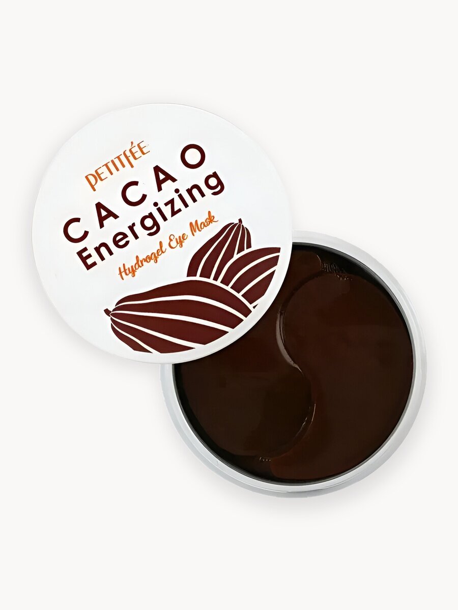 Гидрогелевые патчи для глаз тонизирующие с экстрактом какао Petitfee Cacao Energizing Eye Mask, 60 шт