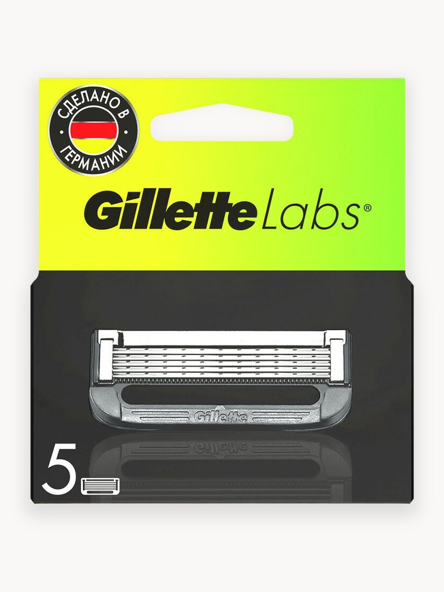 Сменные кассеты Gillette Labs для мужской бритвы, 5 шт.