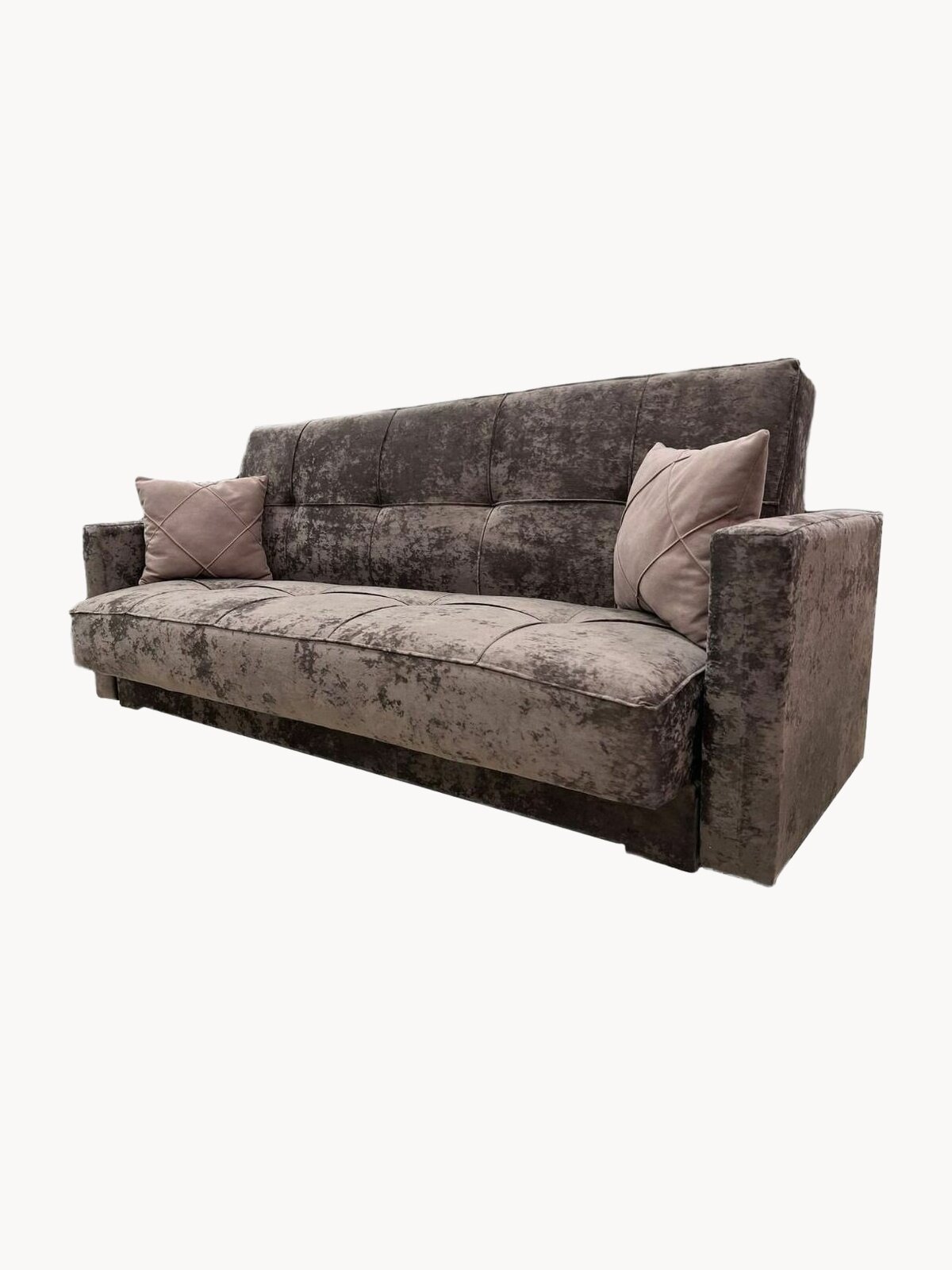 Диван раскладной прямой "Жасмин"/ механизм книжка / микровелюр /Барс коричневый