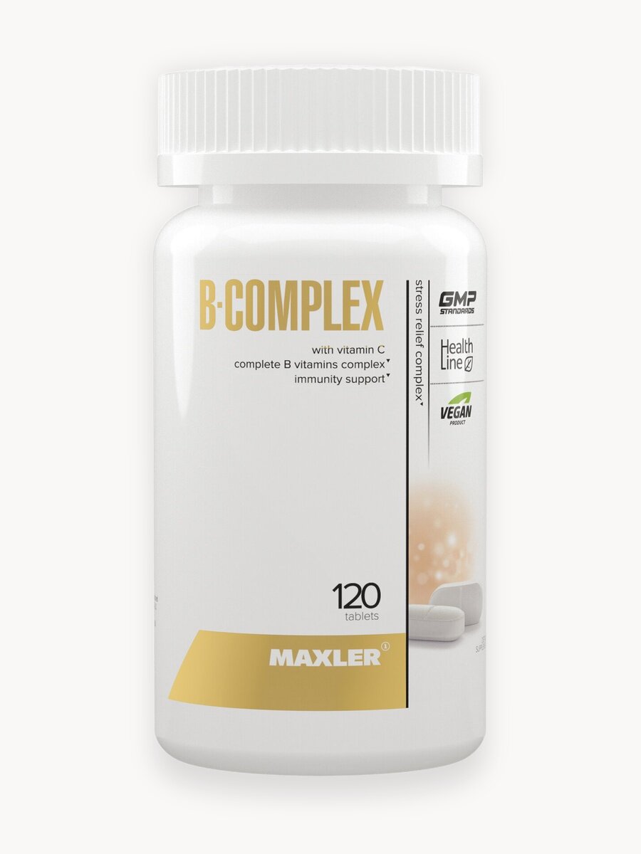 Комплекс витаминов группы В с витамином С Maxler B-Complex, 120 таблеток