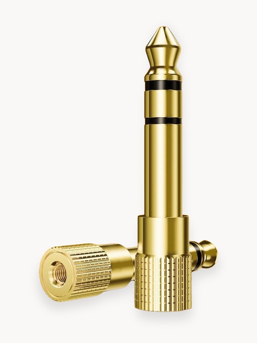 Переходник для кабеля гнездо mini Jack 3.5 на разъем Jack 6.3 / Стерео адаптер с резьбой М5 для наушников Beyerdynamic