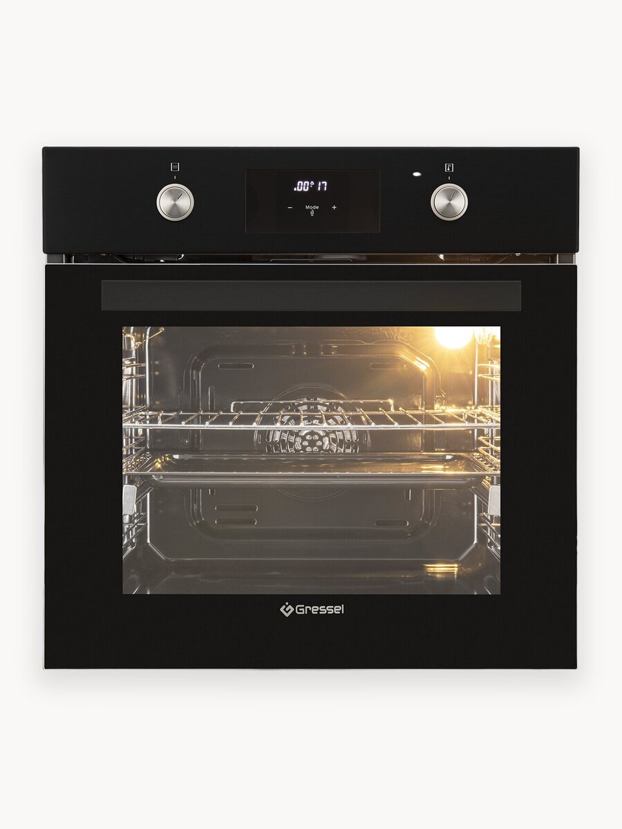 Встраиваемый духовой шкаф Gressel U6ES58110 60см, XXL, 70л, двойной гриль, режим разморозки, конвекция, двойное стекло