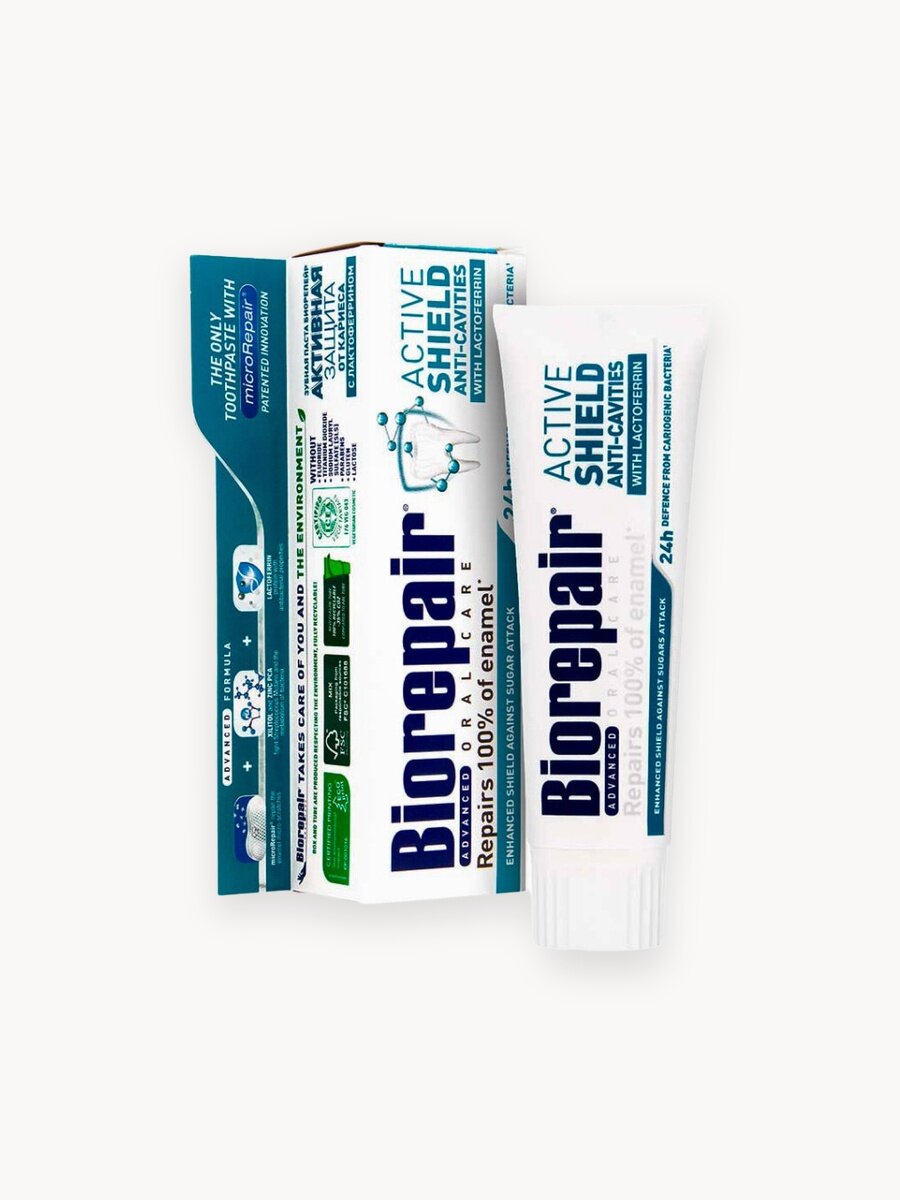 Зубная паста Biorepair Scudo Attivo, активная защита эмали зубов, 75 мл