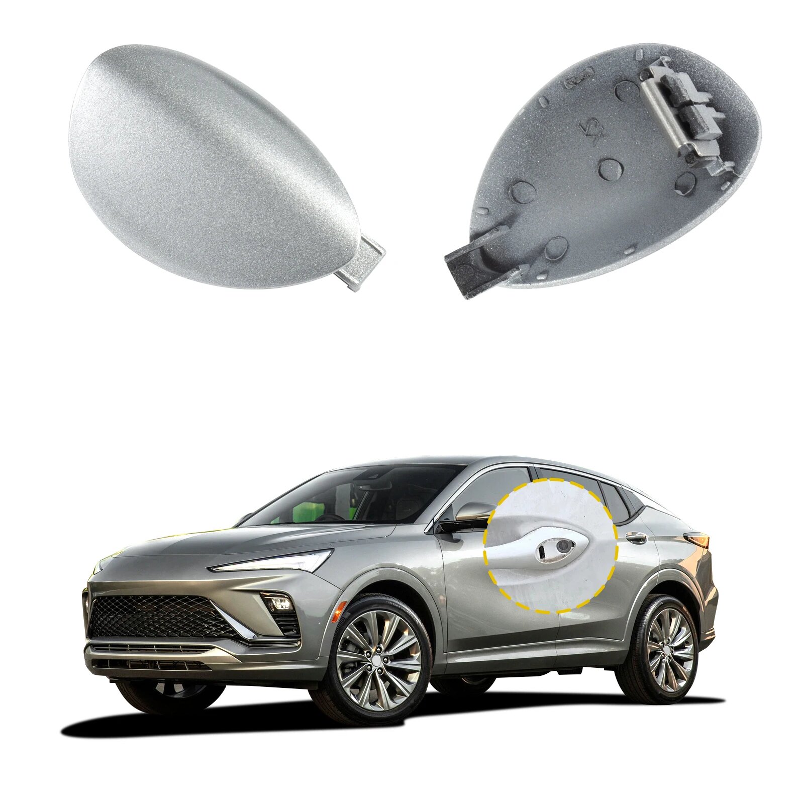 Накладка ручки двери Chevrolet Trax/Buick Envista, серебряная, левая, 2024+