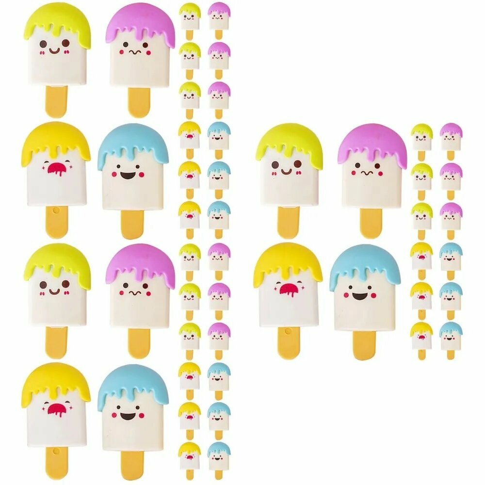 Набор из 108 резиновых ластиков в форме мороженого