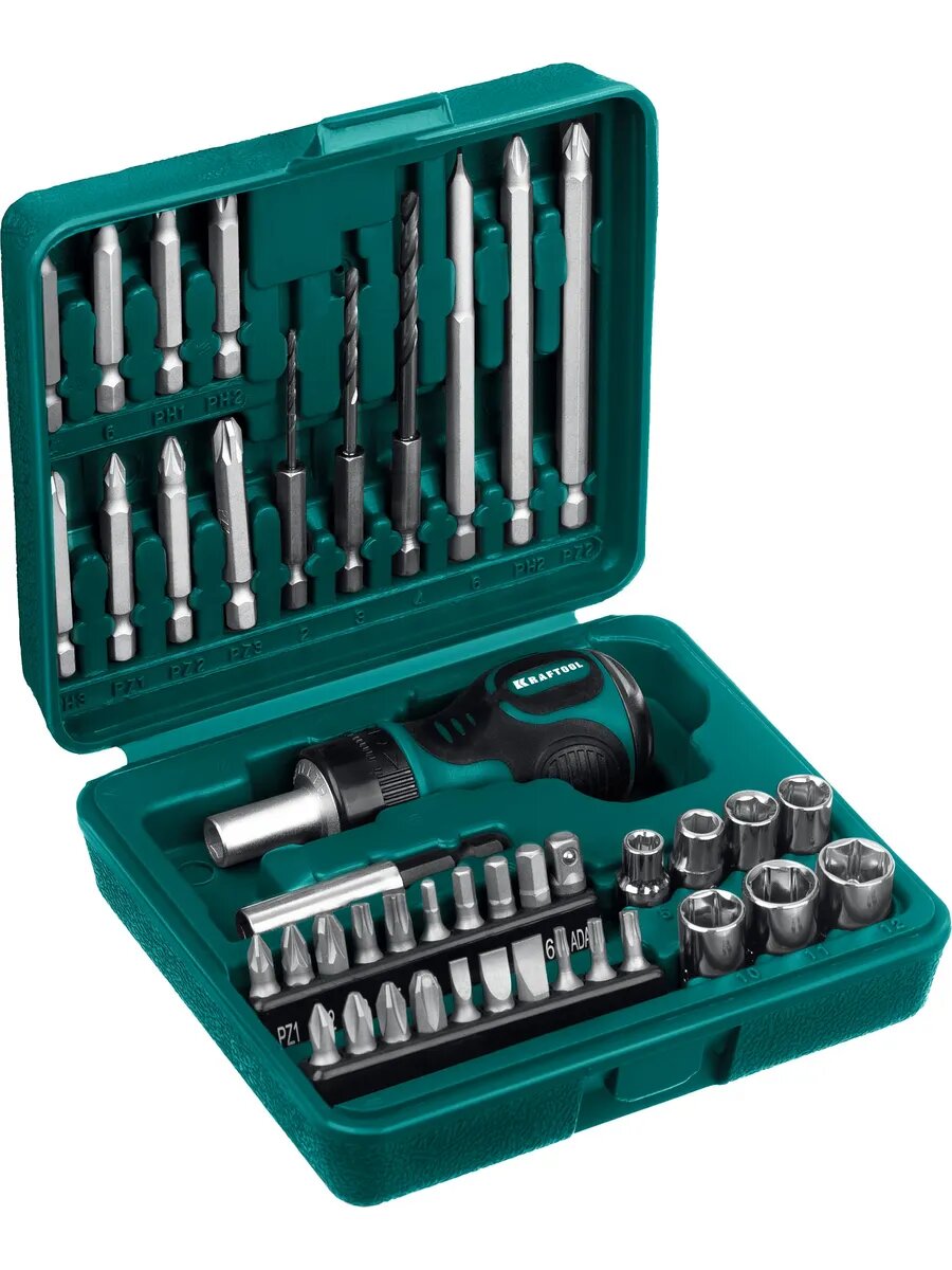 Kompakt-43, с насадками, 43 предм, реверсивная отвертка