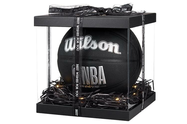 Баскетбольный мяч унисекс Wilson NBA PU тренировочный, черный серебристый, размер 7, multicolor