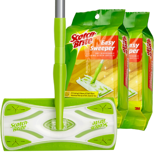 Салфетки 3M Scotch-Brite Lazy Static для швабры, 5 шт, одноразовые, без смывания, для влажной уборки, без пыли, для