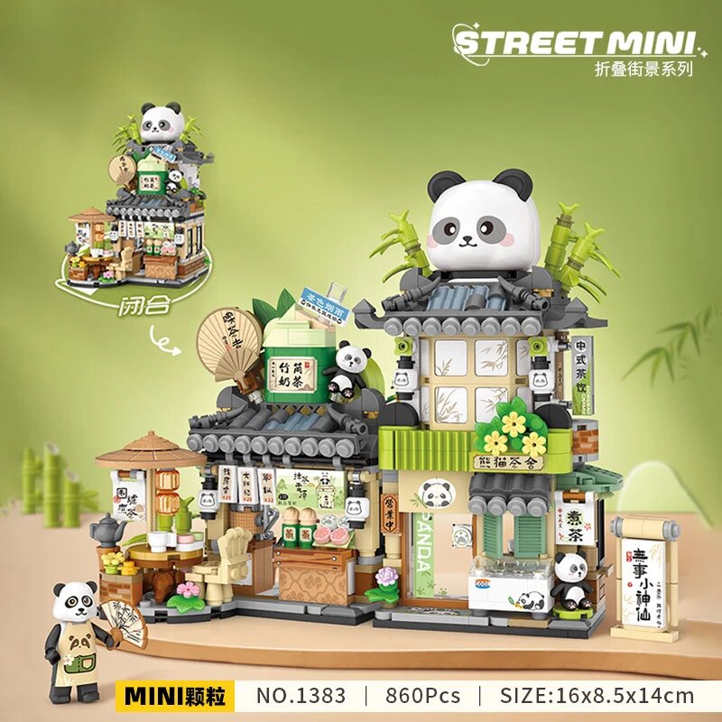 Luo Jiujiu Лоз Mr.pa учитель цветочный магазин милая панда конструктор C