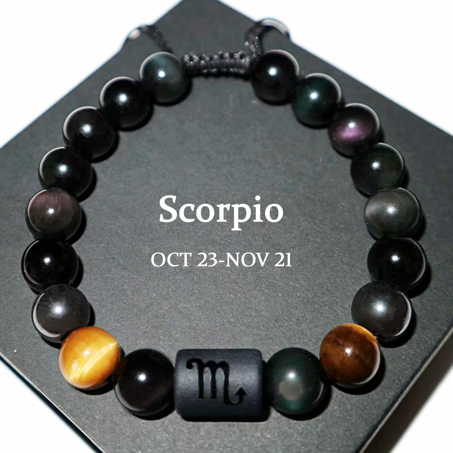 Браслет для гадания, YM Зодиак Обсидиан Кристалл Удача Фортуна