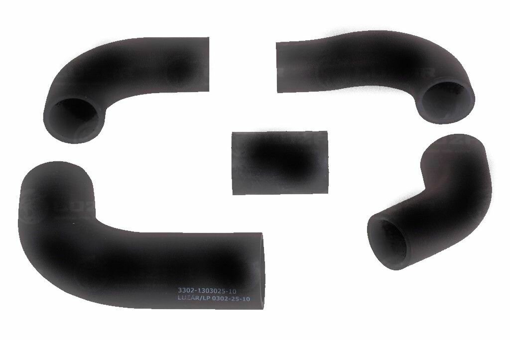 Патрубки радиатора для а/м Газель 3302 дв. 406 в упаковке с хомутом (комплект 5 шт)