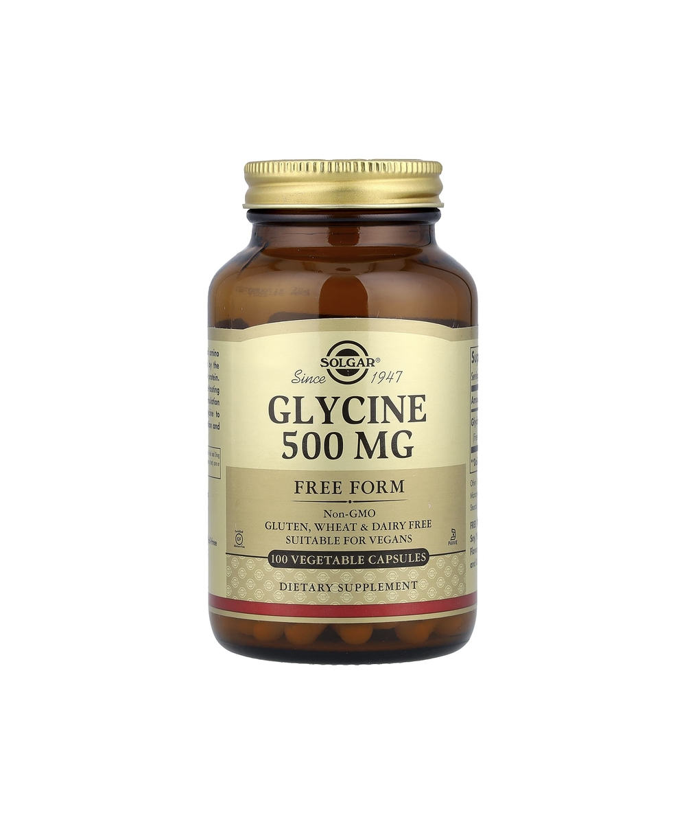 Solgar Glycine 500 mg free form, Солгар Глицин 500 мг 100 капсул