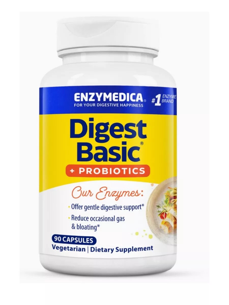 Enzymedica, Digest Basic Probiotics пищеварительные ферменты