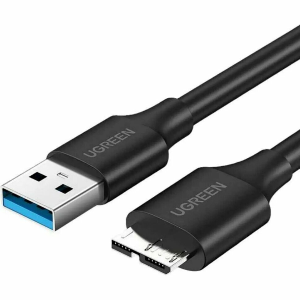 Кабель UGREEN US130 (10843) USB 3.0 A Male to Micro USB/B 3.0 Male 2м черн, 2418853