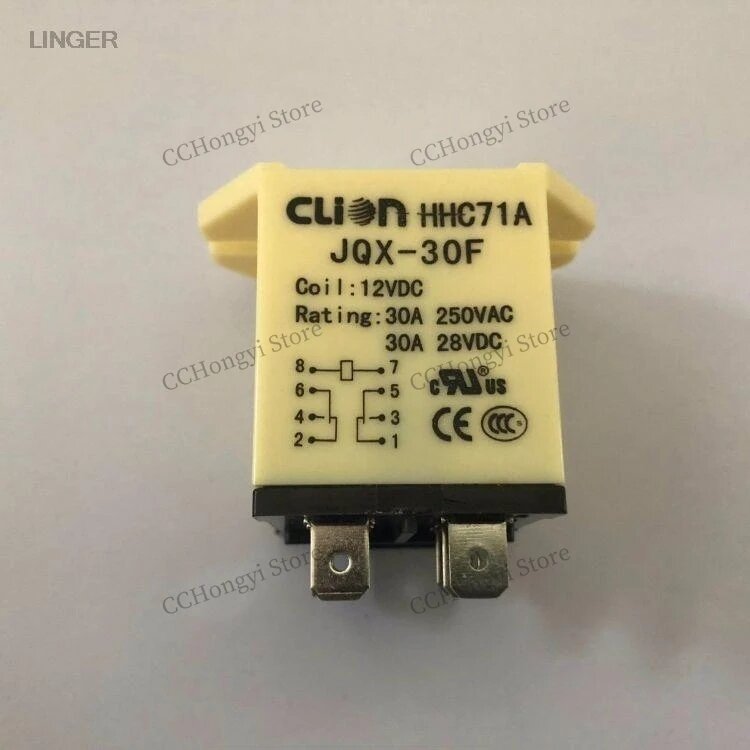 Реле NNC/HHC71A, JQX-30F 2Z, 30A, 250 В, 30A, 28 В постоянного тока, 8-контактное, 12 В, 24 В, 220 В, переменного тока, 2 НЗ, серебристые контакты
