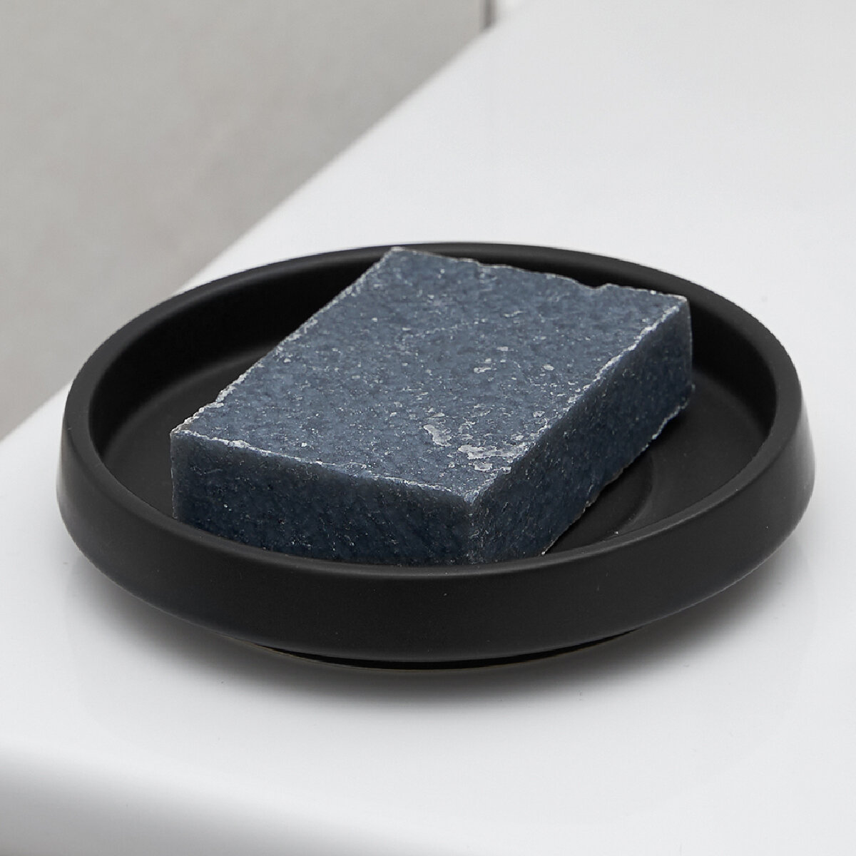 Мыльница для ванной комнаты керамическая, Magma черного цвета