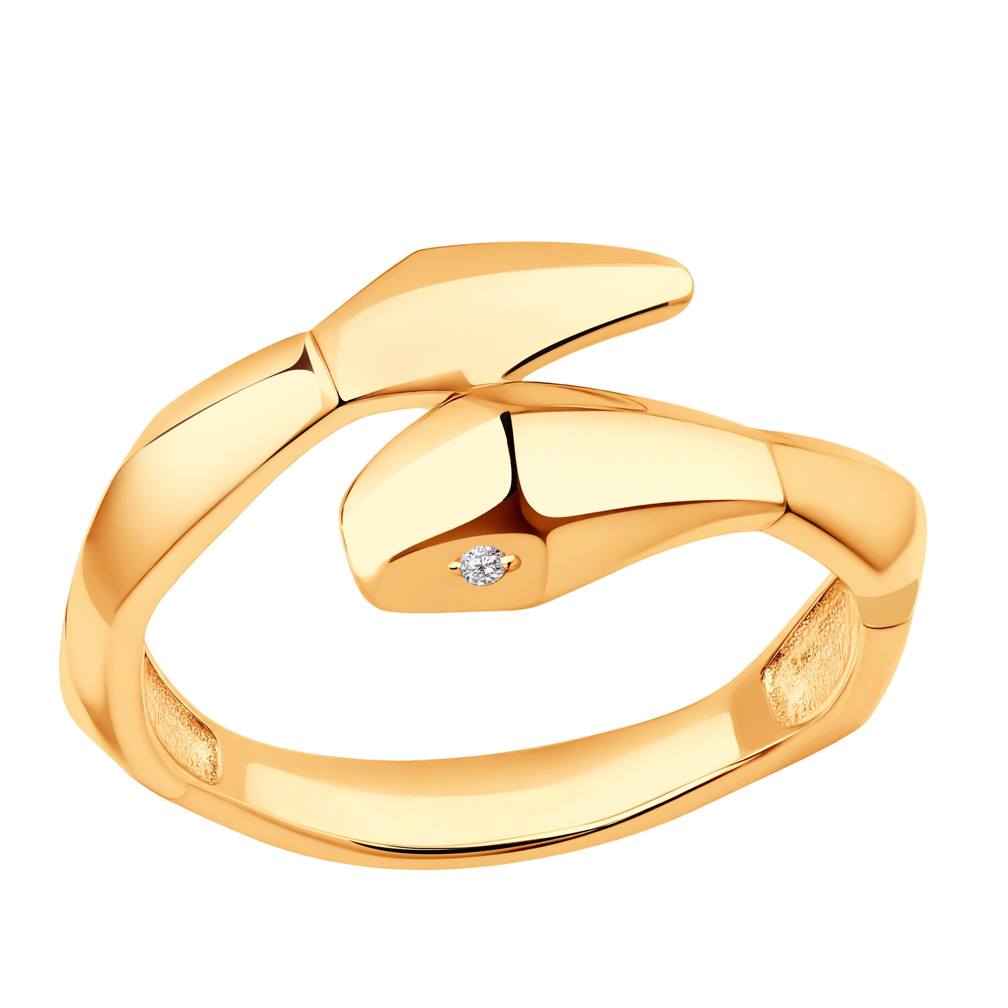 Кольцо, красное золото, 585 проба, фианит